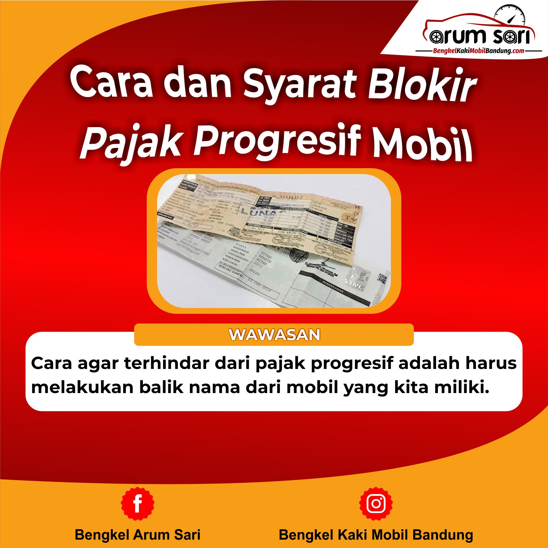 Syarat Dan Cara Blokir Pajak Progresif Mobil – Bengkel Kaki Mobil Arum Sari